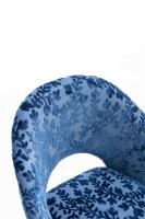 China Blue Velvet Swivel Office Chair with Golden Base 360 Degree Adjustable Height 8.2KGS for sale