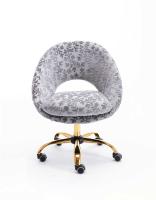 China Swivel Velvet Bedroom Chair 18.90in Depth 8.2KGS Golden Feet Base for sale