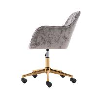 China Velvet Home Office Chair with Fixed Armrest 16.93in Height 16.4lbs Brown for sale