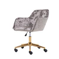 China Velvet Home Office Chair with Fixed Armrest 16.93in Height 16.4lbs Brown for sale