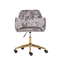 China Velvet Home Office Chair with Fixed Armrest 16.93in Height 16.4lbs Brown for sale