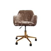China 16.4 lb Grey Velvet Office Chair with Arms 360 Swivel Height Adjustable Home Desk Chair for sale