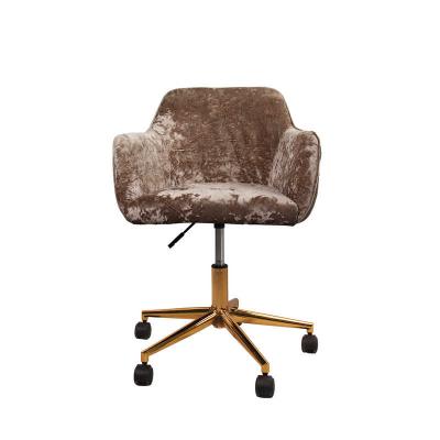 China 16.4 lb Grey Velvet Office Chair with Arms 360 Swivel Height Adjustable Home Desk Chair for sale
