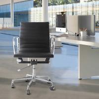 China Black PU Leather Ergonomic Office Chair 26.4 lbs Soft Sponge Aluminum Base for sale