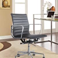 China Black PU Leather Ergonomic Office Chair 26.4 lbs Soft Sponge Aluminum Base for sale