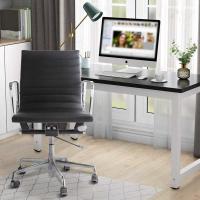 China Black PU Leather Ergonomic Office Chair 26.4 lbs Soft Sponge Aluminum Base for sale