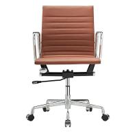 China Low Back Office Chair 39.9in Height Brown PU Leather 26.4lbs Ergonomic for sale