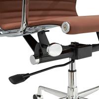 China Low Back Office Chair 39.9in Height Brown PU Leather 26.4lbs Ergonomic for sale
