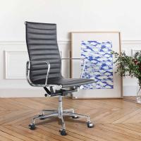 China Black PU Leather High Back Office Chair 45.6in Alloy Base 35.2lbs Ergonomic Computer Chair for sale