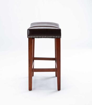 China no back 66.5cm height kitchen Dining Chair Sets  2pcs Modern Leather Bar Stools for sale