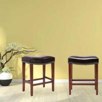 China no back 66.5cm height kitchen Dining Chair Sets  2pcs Modern Leather Bar Stools for sale