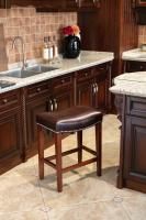 China no back 66.5cm height kitchen Dining Chair Sets  2pcs Modern Leather Bar Stools for sale