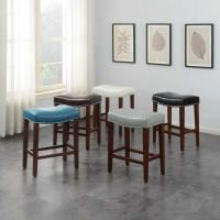 China 10kgs Gray Leather Counter Height Stools / H66.5cm Leather Kitchen Stools for sale