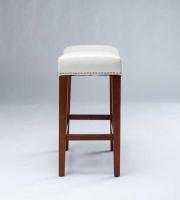 China 10kgs Gray Leather Counter Height Stools / H66.5cm Leather Kitchen Stools for sale
