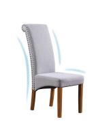 China Gray Padded Fabric Dining Side Chair Set of 2 High Back 300lb Capacity 17.5 Inch for sale