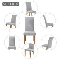 China Gray Padded Fabric Dining Side Chair Set of 2 High Back 300lb Capacity 17.5 Inch for sale