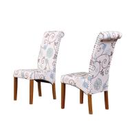 China Nailed Trim High Back Floral Dining Chair Set of 2 300lb Capacity 41.7 Inch for sale