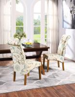 China Nailed Trim High Back Floral Dining Chair Set of 2 300lb Capacity 41.7 Inch for sale
