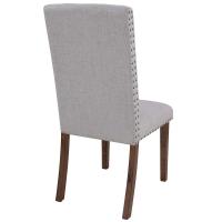 China Set of 2 Fabric Dining Chairs with Solid Wood Legs 17.72 in L Gray 27.56 lbs for sale