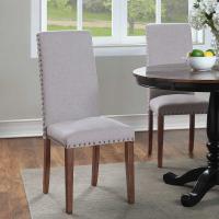 China Set of 2 Fabric Dining Chairs with Solid Wood Legs 17.72 in L Gray 27.56 lbs for sale