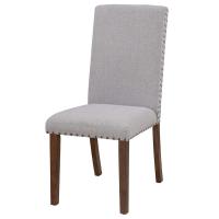 China Set of 2 Fabric Dining Chairs with Solid Wood Legs 17.72 in L Gray 27.56 lbs for sale