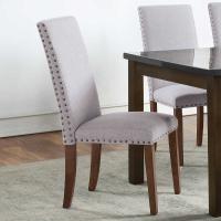 China Set of 2 Fabric Dining Chairs with Solid Wood Legs 17.72 in L Gray 27.56 lbs for sale