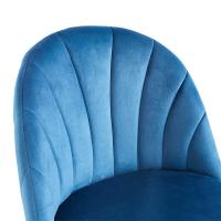 China Blue Velvet Upholstery Dining Chair Set of 2 24.80lbs Weight Capacity 220lbs Metal Legs for sale