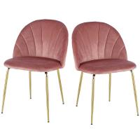 China 220lbs Capacity 2pc Pink Dining Chair Sets Radioactive Pattern Easy To Assemble for sale