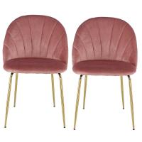 China 220lbs Capacity 2pc Pink Dining Chair Sets Radioactive Pattern Easy To Assemble for sale