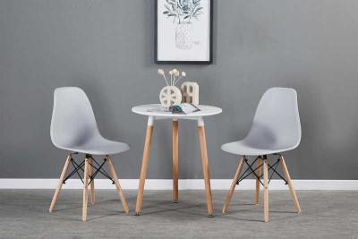 China 32.28in High PP Plastic Modern Gray Dining Chair Sets Simple Structure for sale