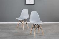China 32.28in High PP Plastic Modern Gray Dining Chair Sets Simple Structure for sale