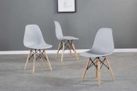 China 32.28in High PP Plastic Modern Gray Dining Chair Sets Simple Structure for sale