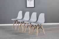 China 32.28in High PP Plastic Modern Gray Dining Chair Sets Simple Structure for sale