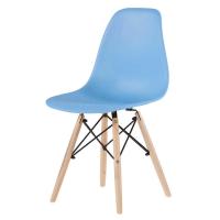 China Blue Plastic Dining Chair Set of 4 32.28in Height Solid Wood Legs for sale
