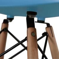 China Blue Plastic Dining Chair Set of 4 32.28in Height Solid Wood Legs for sale