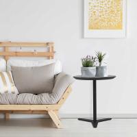 China Tomile Black Round Bistro End Table 23.62x25.59 Inch ABS Metal Living Room for sale