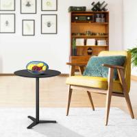China Tomile Black Round Bistro End Table 23.62x25.59 Inch ABS Metal Living Room for sale