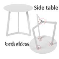 China Tomile 18.12in Small Round End Table for Living Room White Metal 23.4lbs for sale