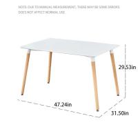 China Modern Minimalist Dining Table 47.24x31.49in MDF Top Beech Wood Legs 29.53in High 49.6lbs for sale