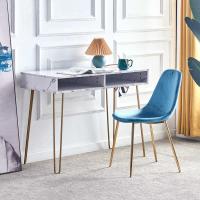 China MDF Console Table 40x21.65x31.5in Gold Metal Legs 42.33lb White Marble Finish for sale
