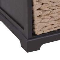 China Retro Black End Table with Paper Rope Basket 15.7W x 33H Living Room Storage for sale