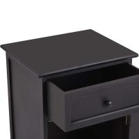 China Retro Black End Table with Paper Rope Basket 15.7W x 33H Living Room Storage for sale