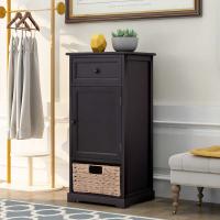 China Retro Black End Table with Paper Rope Basket 15.7W x 33H Living Room Storage for sale