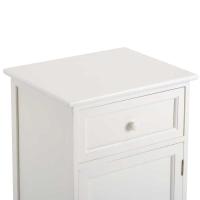 China White Vintage End Table 12.5lbs 33H with Basket Accent for Living Room Storage for sale