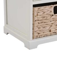 China White Vintage End Table 12.5lbs 33H with Basket Accent for Living Room Storage for sale