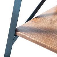 China Solid Wood Top Industrial End Table 23.2in H 23lb Metal Base Brown for sale