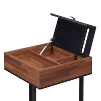 China Sara II Espresso End Table 20x20x22H Walnut Veneer Sandy Black Metal 27lbs for sale