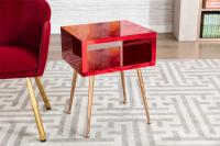 China Red Mirror Coffee Bedside Table 17.91 Inch Stainless Steel Leg 10.8kgs for sale