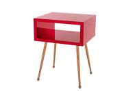 China Red Mirror Coffee Bedside Table 17.91 Inch Stainless Steel Leg 10.8kgs for sale