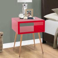 China Red Mirror Coffee Bedside Table 17.91 Inch Stainless Steel Leg 10.8kgs for sale